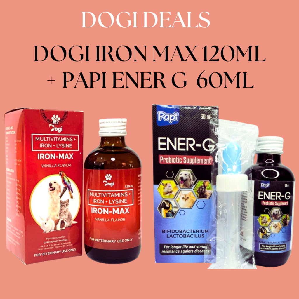 [VET SUPPORT II] DOGI IRON MAX 120ml AND PAPI ENER-G 60ml / for Pets ...