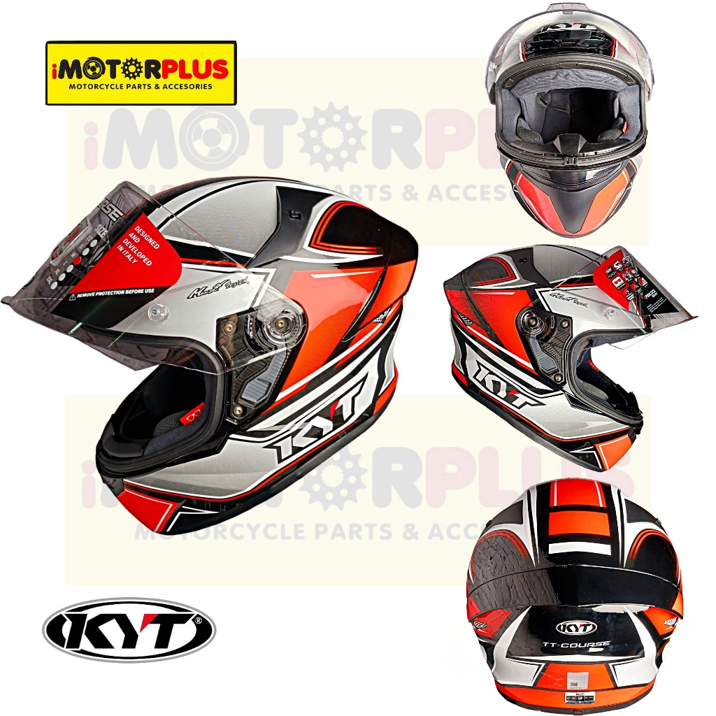 KYT TT COURSE TOURIST RED FLOU HELMET [MEDIUM/LARGE] | Shopee Philippines
