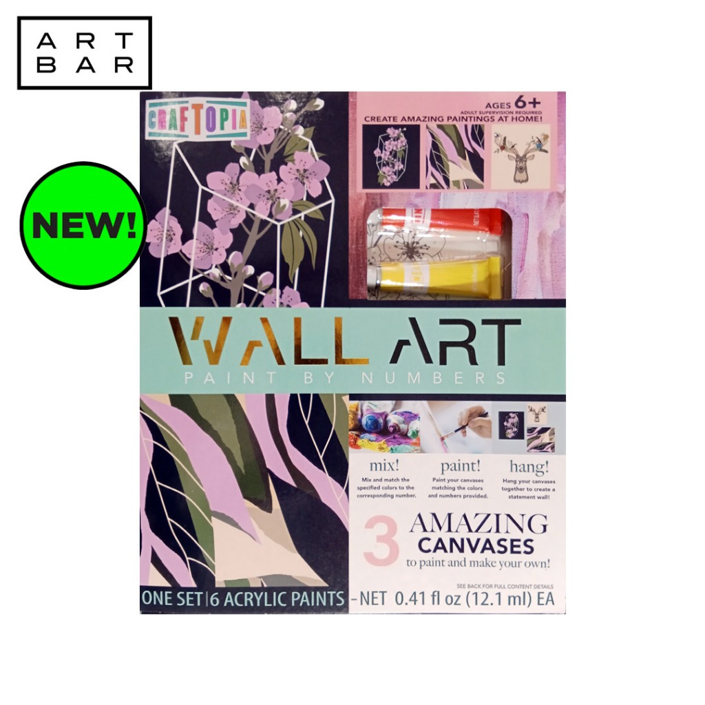 Craftopia Wall Art Paint By Numbers Flowers 3pc set - Art Bar | Shopee ...