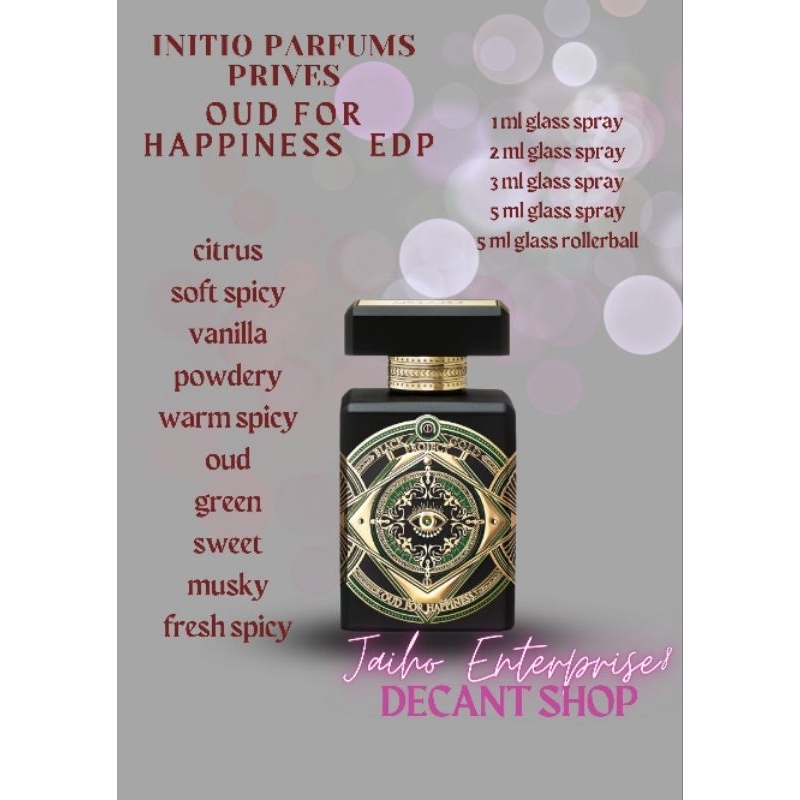 Sample Bottles Authentic Niche Perfume Collection Init i-0 Oud For Happiness EDP 1-5ml | Shopee ...