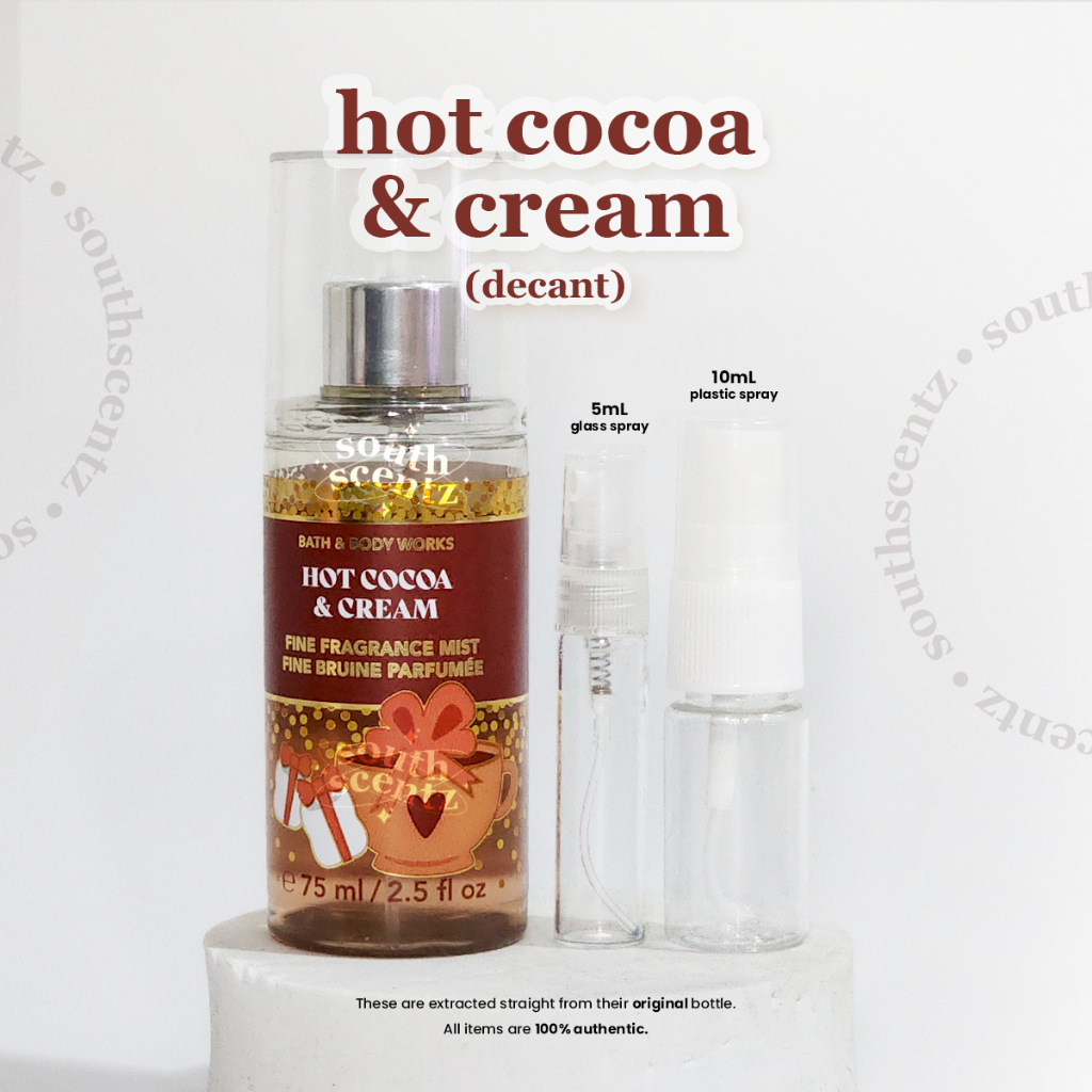 Hot Cocoa & Cream NEW PACKAGING Bath and Body Works Body Mist BBW 5mL ...