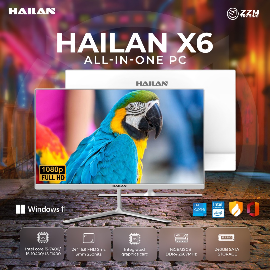 HAILAN X6 ALL-IN-ONE i5-10400 UHD Graphic 23.8"/ 1920x1080/ 250nits/16GB DDR4/240GB SSD | Shopee ...