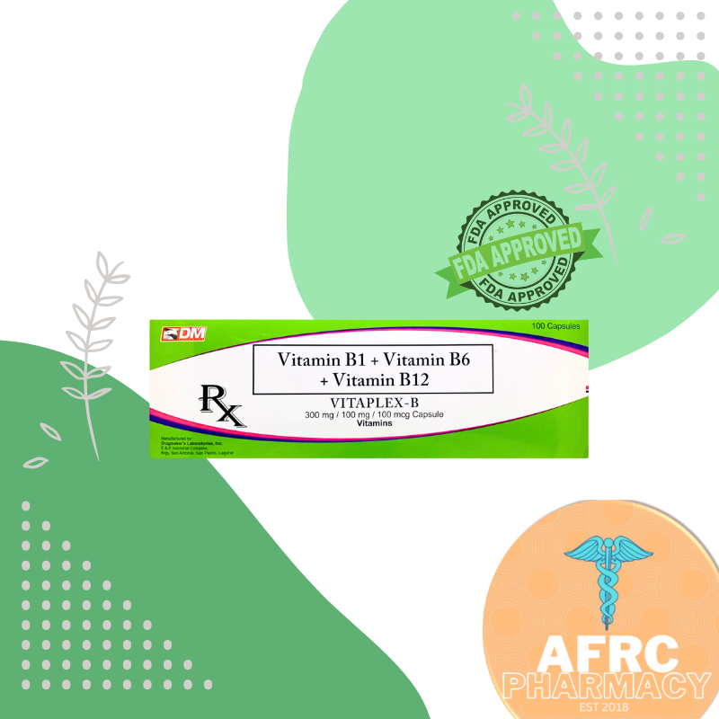 VITAPLEX - B Vitamin B Complex B1+B6+b12 Vit b1b6b12 300mg/100mg/100mcg Tablet 30s 100s | Shopee ...