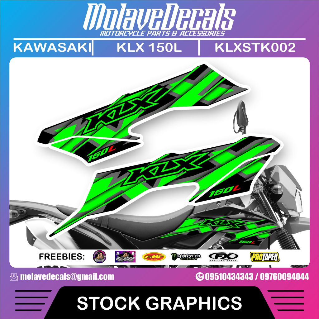 Kawasaki KLX 150L 2016-2023 Decal Shroud Graphics Set | Shopee Philippines