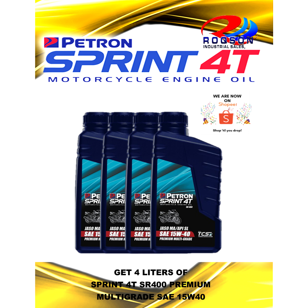 PETRON SPRINT 4T SR400 PREMIUM MULTIGRADE SAE 15W-40 (4 Liters ...