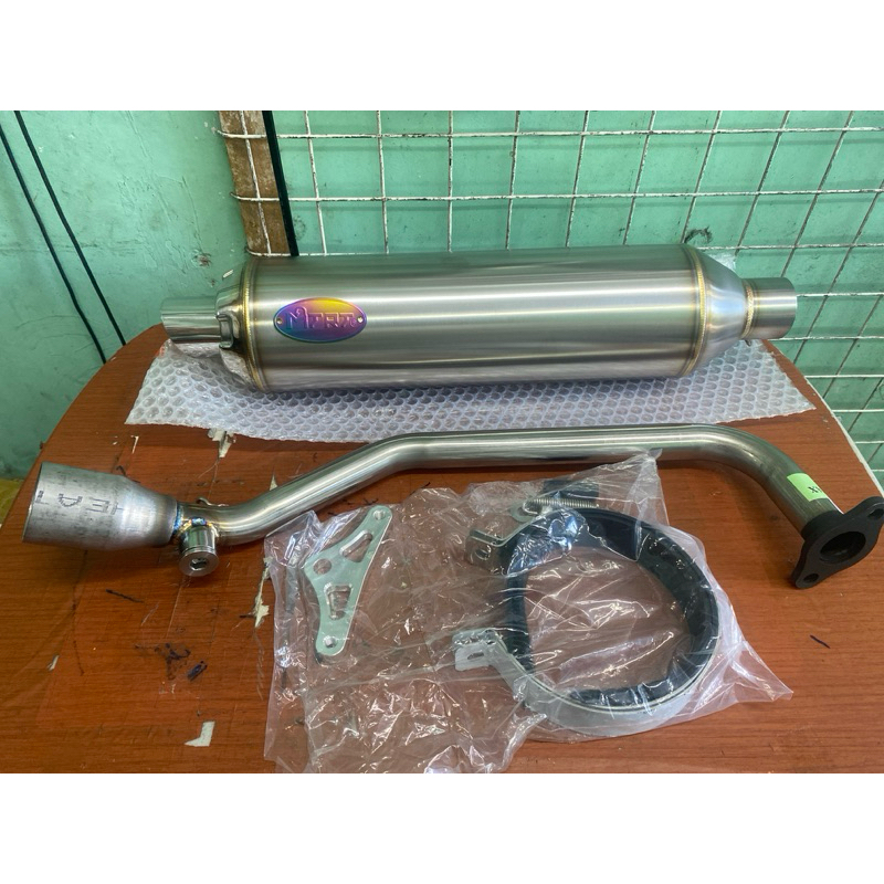 EVO2 PIPE STAINLESS (340mm) for NMAX2024 MTRT w/ elbow 28mm and Clamp ...