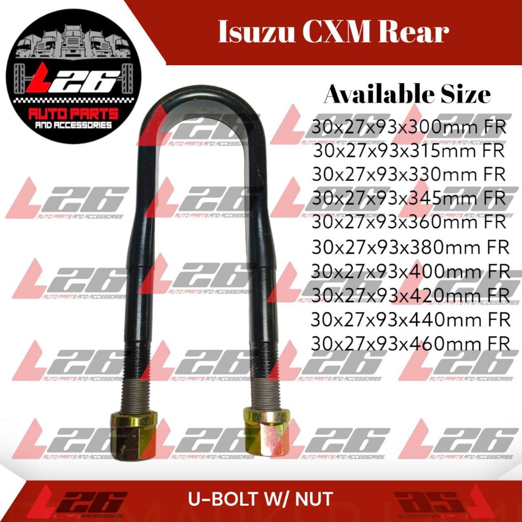 Flat Semi Round Shaped for Isuzu CXM Rear U-BOLT WITH NUT (Thick 27mm ...