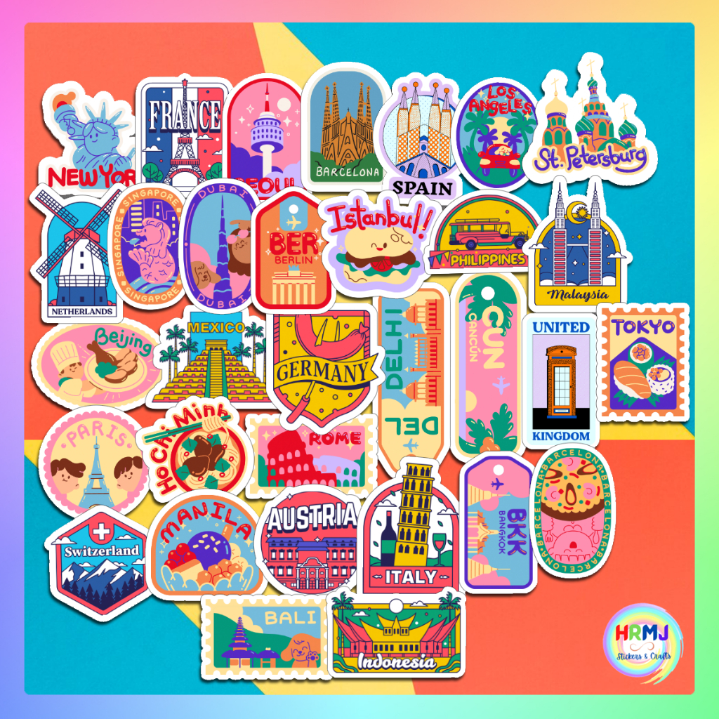 Cities & Countries of the World Sticker Set | #3013 | Shopee Philippines