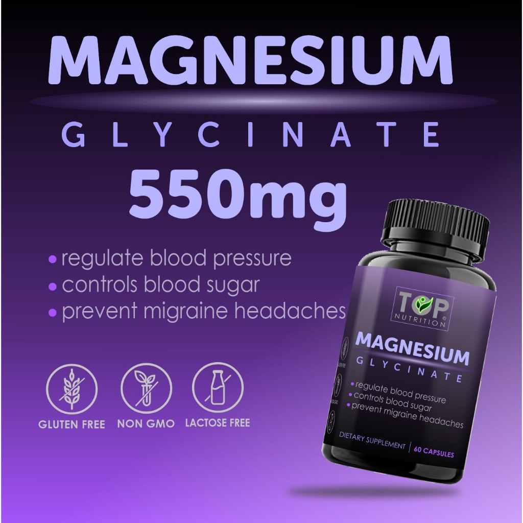 TOP Nutrition Magnesium Glycinate 60 Capsules | Shopee Philippines