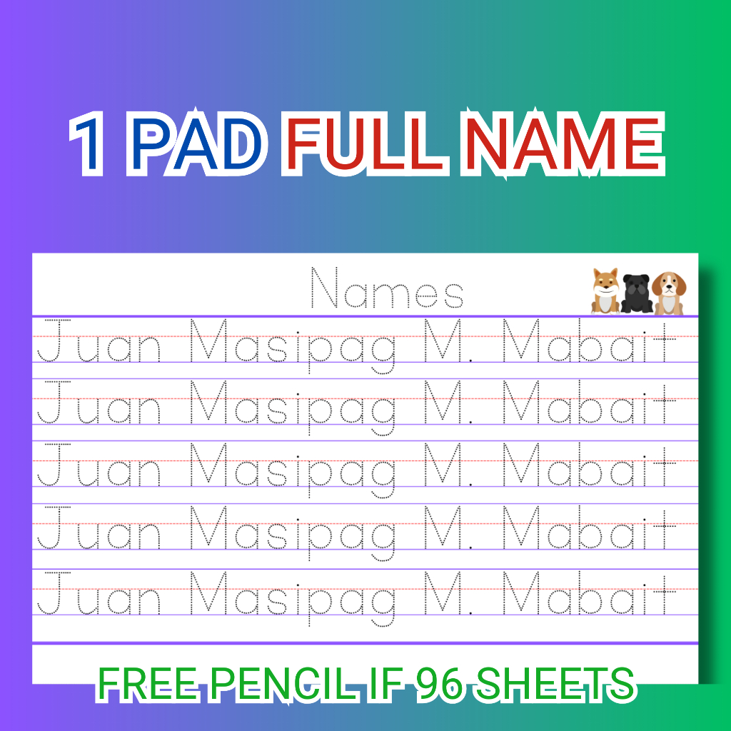 Customized Tracing Pads For Beginner Kids (Dotted) per pad kinder and ...