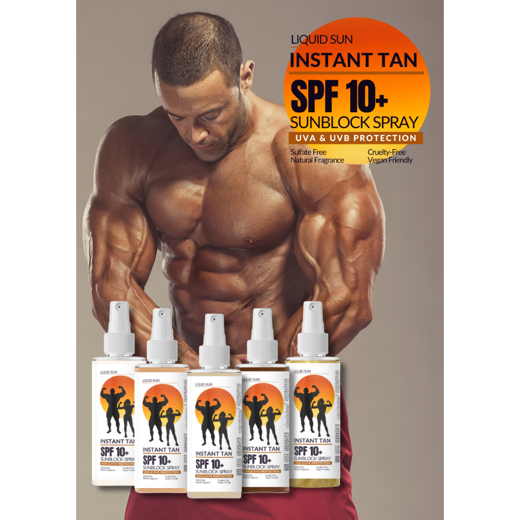 liquid sun instant tan sunblock spray SPF10 Fake Tan Instant Tanner ...