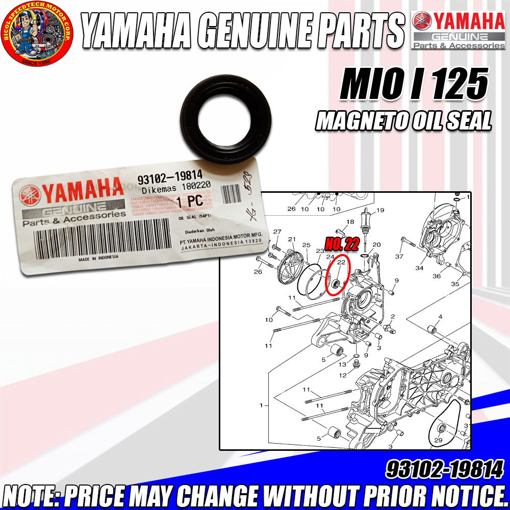 MIO I 125 MAGNETO OIL SEAL (YGP) (GENUINE: 93102-19814) | Shopee ...