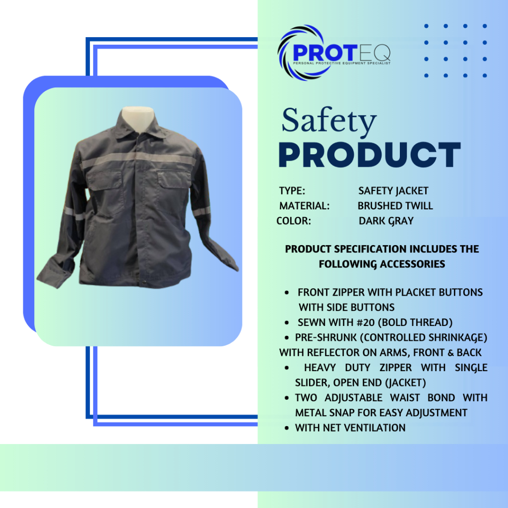 SAFETY JACKET INDUSTRIAL- BRUSHED TWILL WITH REFLECTOR | Shopee Philippines