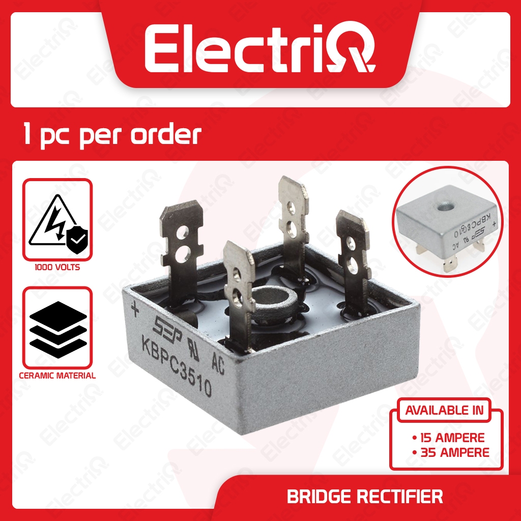 Electriq KBPC3510 / KBPC1510 1000V Single Phase Square Diode PCB Bridge ...
