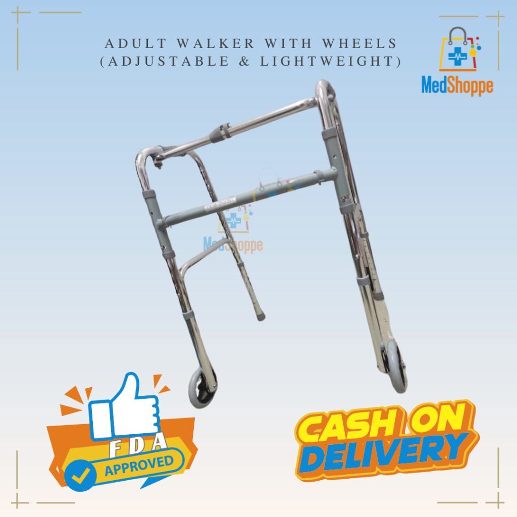 Adult Walker With Wheels (Adjustable & Lightweight) | Shopee Philippines