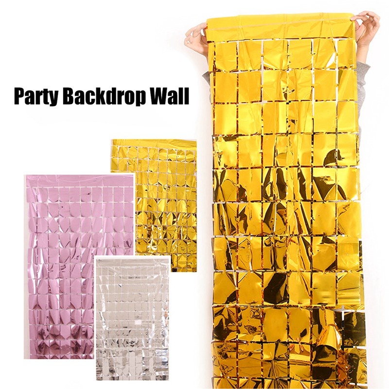 2Meters Foil Curtain Backdrops Birthday Party Decorations Sequin Wall ...