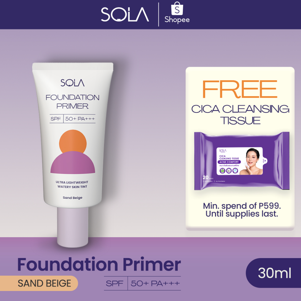 Sola Tinted Sunscreen Primer SPF50PA+++ 30ml - Sand Beige UV Protection ...