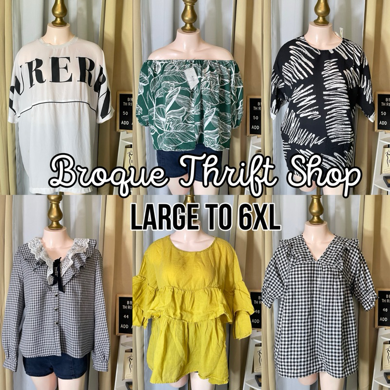 BROQUE 53-59 Preloved Plus Size Tops Korean Trendy Blouse | L - 6XL | Shopee Philippines