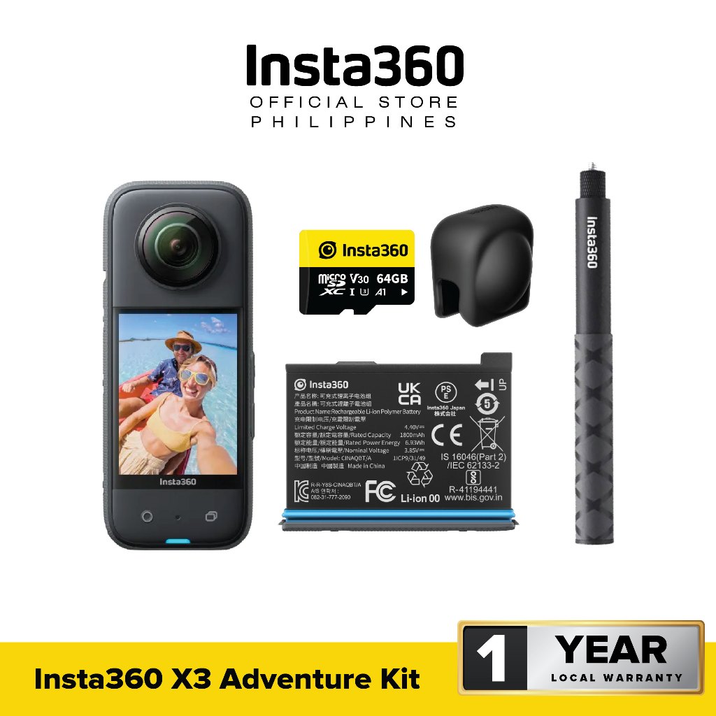 Insta360 X3 Waterproof 360° Action Camera with 5.7K Active HDR Video ...