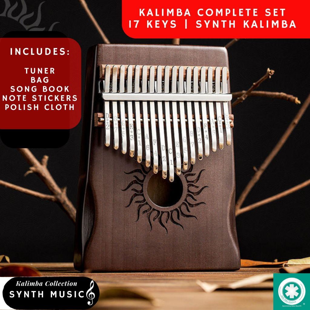 Mahogany Kalimba Thumb Piano 17 Keys Complete Set | Global Brand | EQ ...