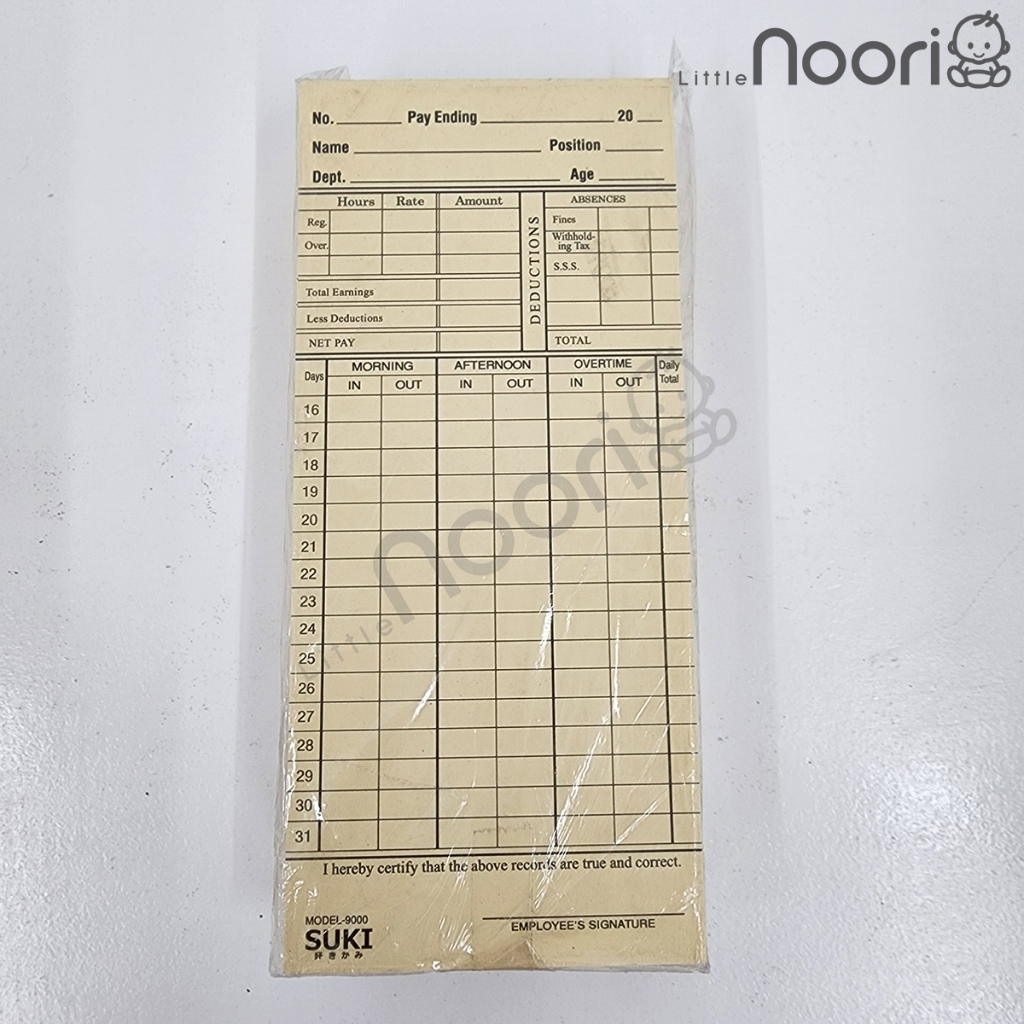 Time Card Daily Time Record White | Shopee Philippines