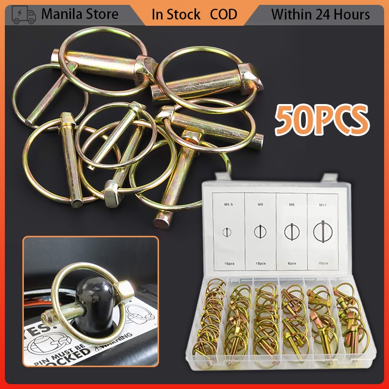 50PCS Lynch Pin Assortment Tractor Pins Hitch Pins Insurance Pin for ...