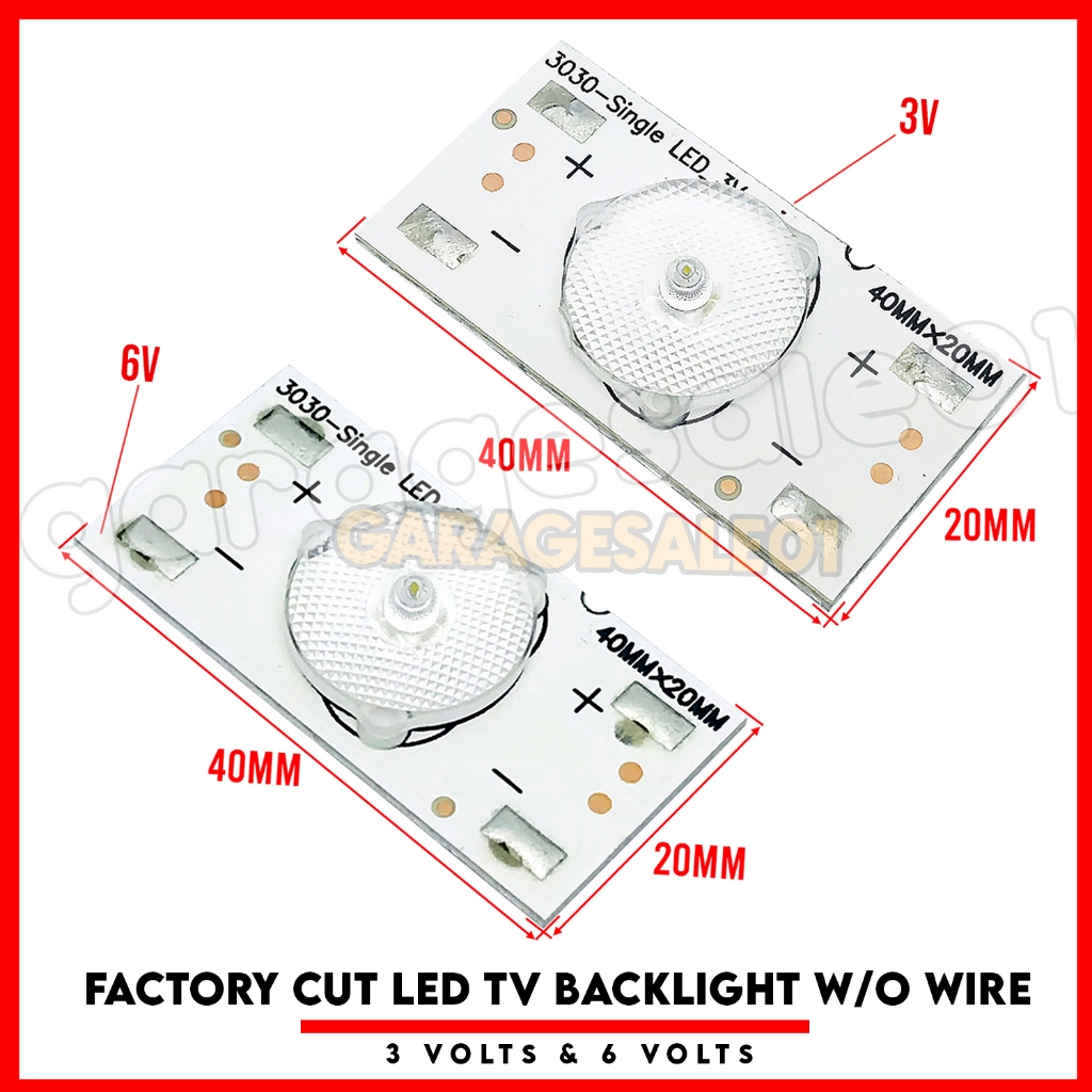 3V/6V FACTORY CUT LED TV BACKLIGHT WITHOUT WIRE 1PC | Shopee Philippines