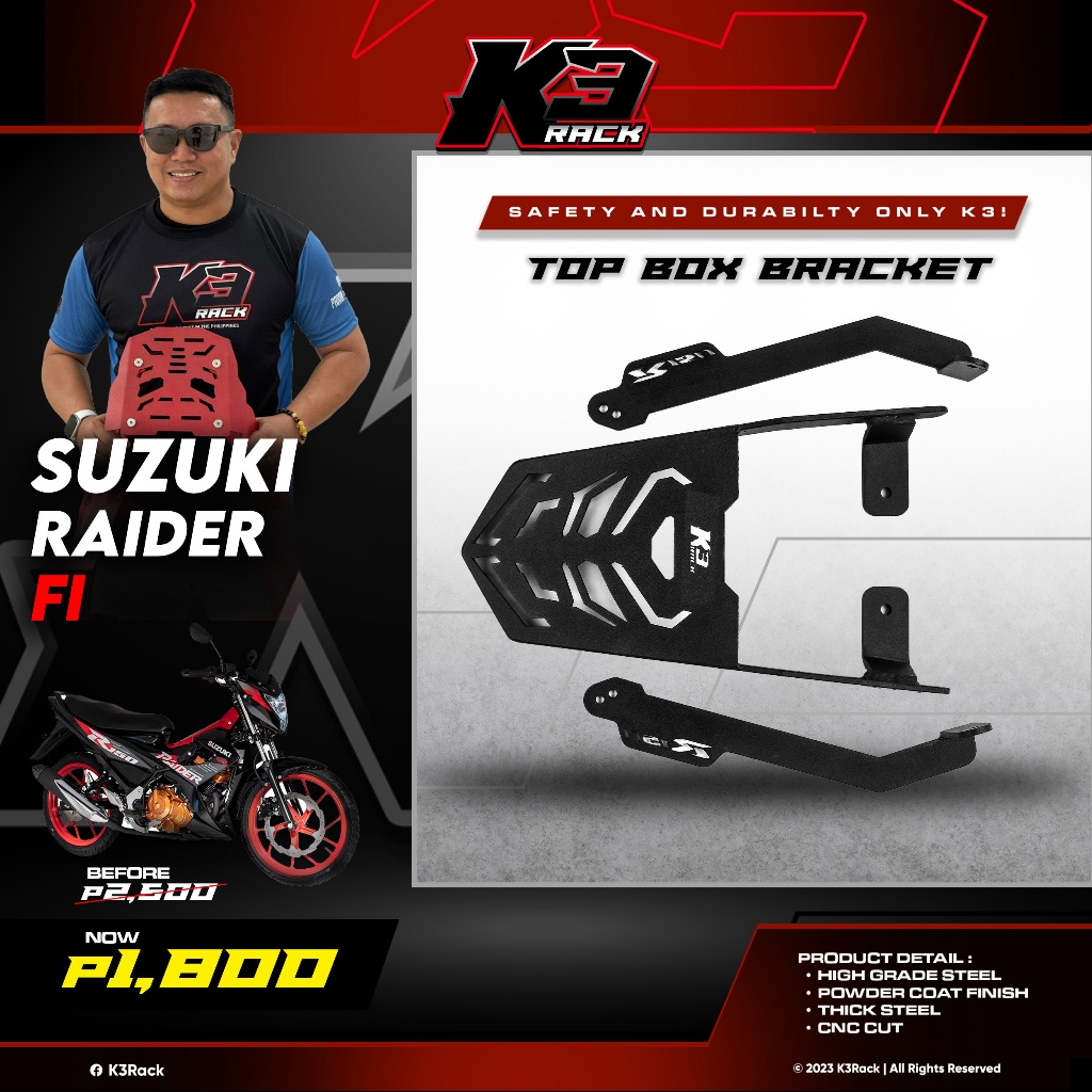 K3 rack SUZUKI RAIDER FI V2 with Side Support | Shopee Philippines