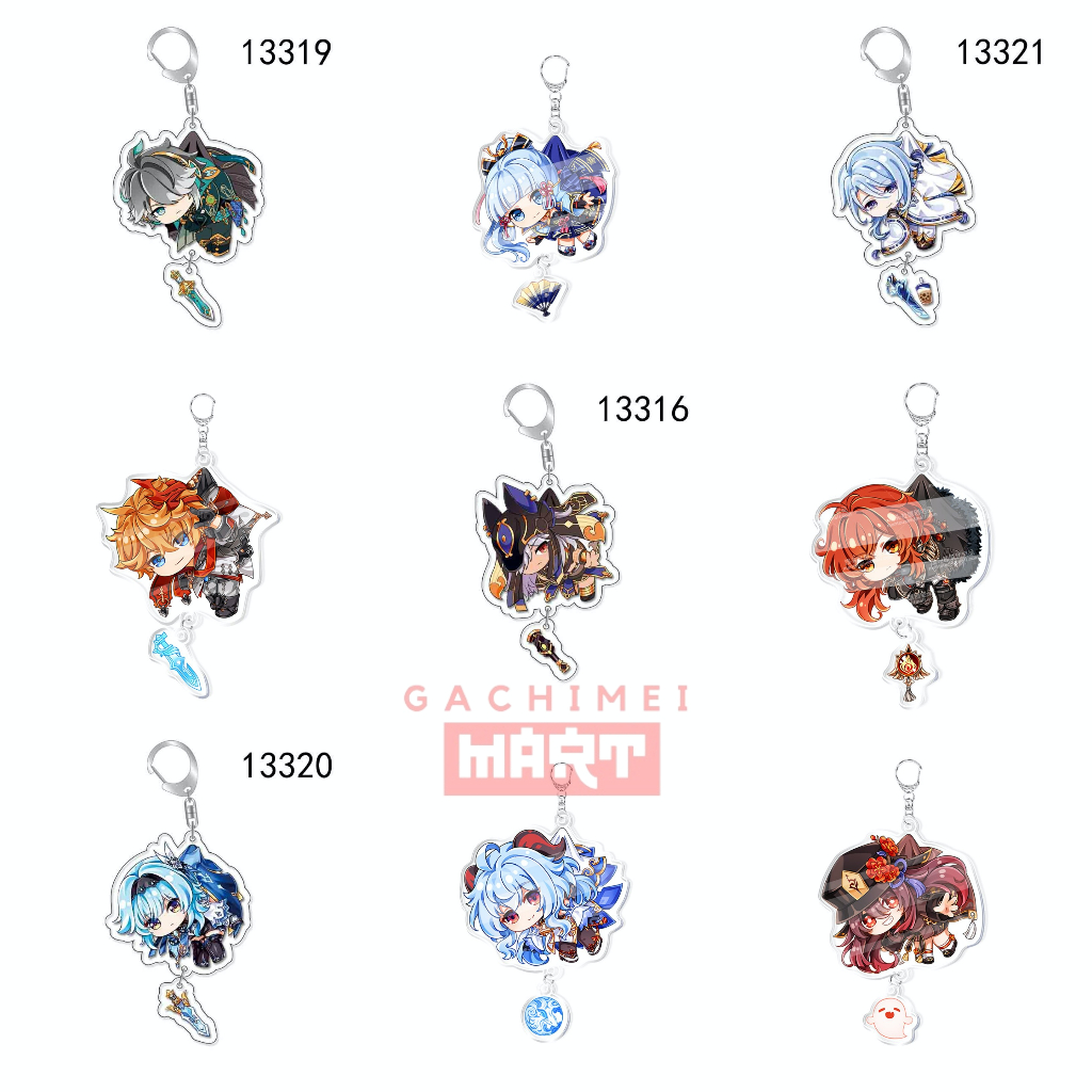 GM Genshin Impact Game Chibi Style Character Acrylic With Weapons ...