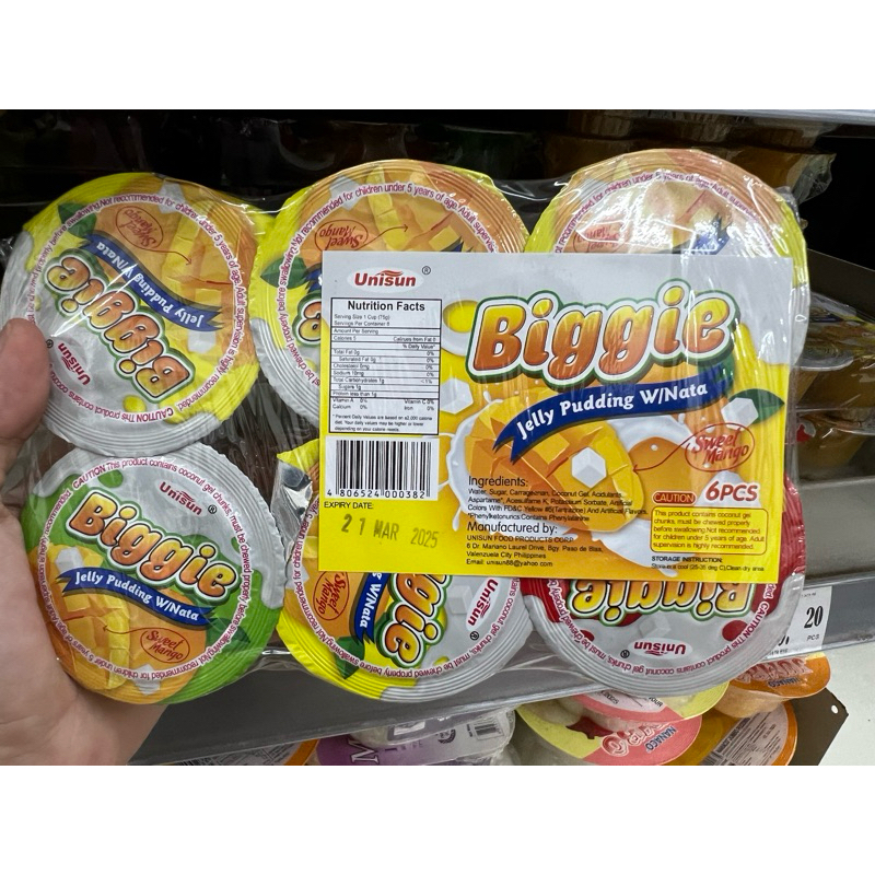 6 pcs Biggie Mango Jelly Pudding with Nata | Shopee Philippines