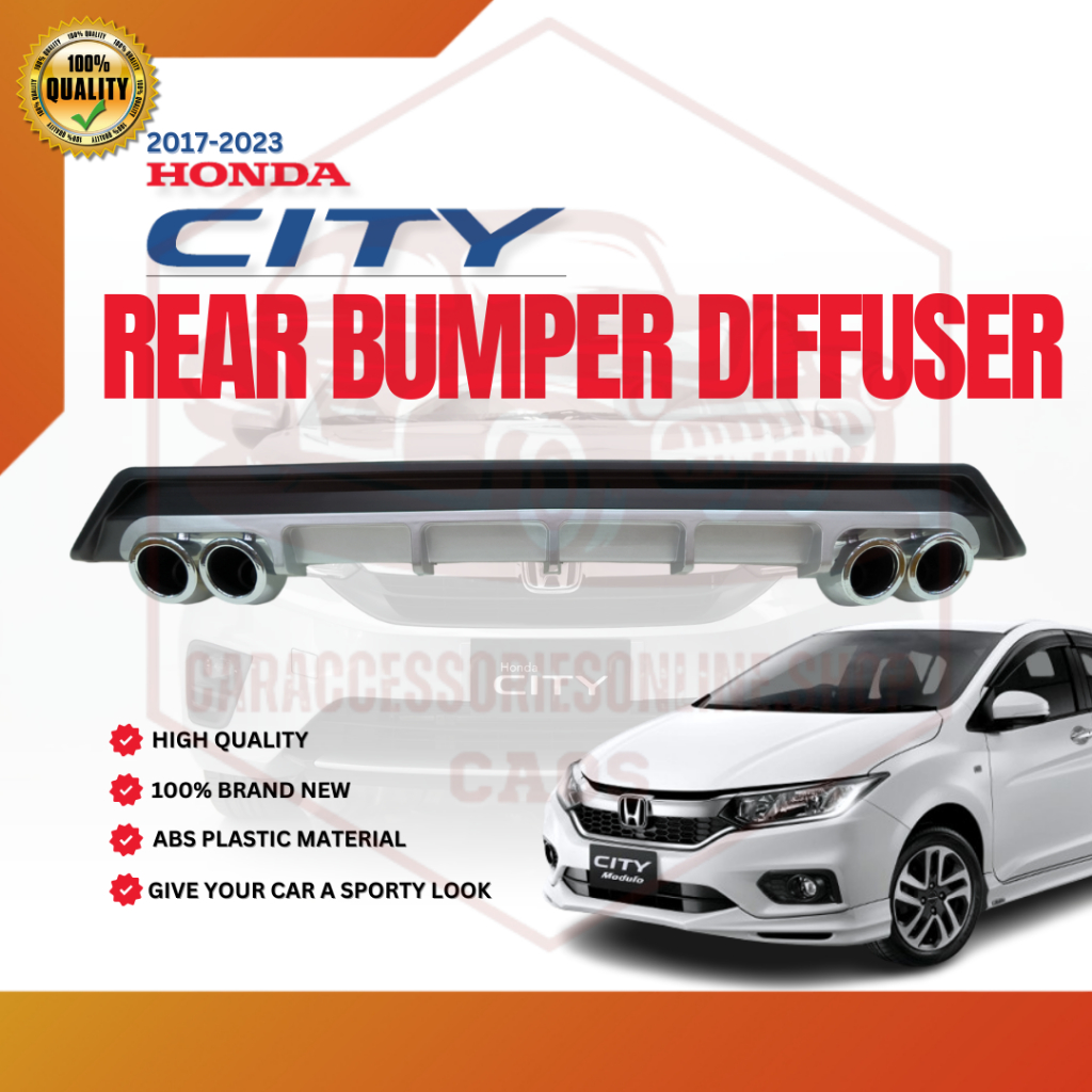 CAOS HONDA CITY 2017 2018 2019 2020 2021 2022 2023 REAR BUMPER DIFFUSER ...