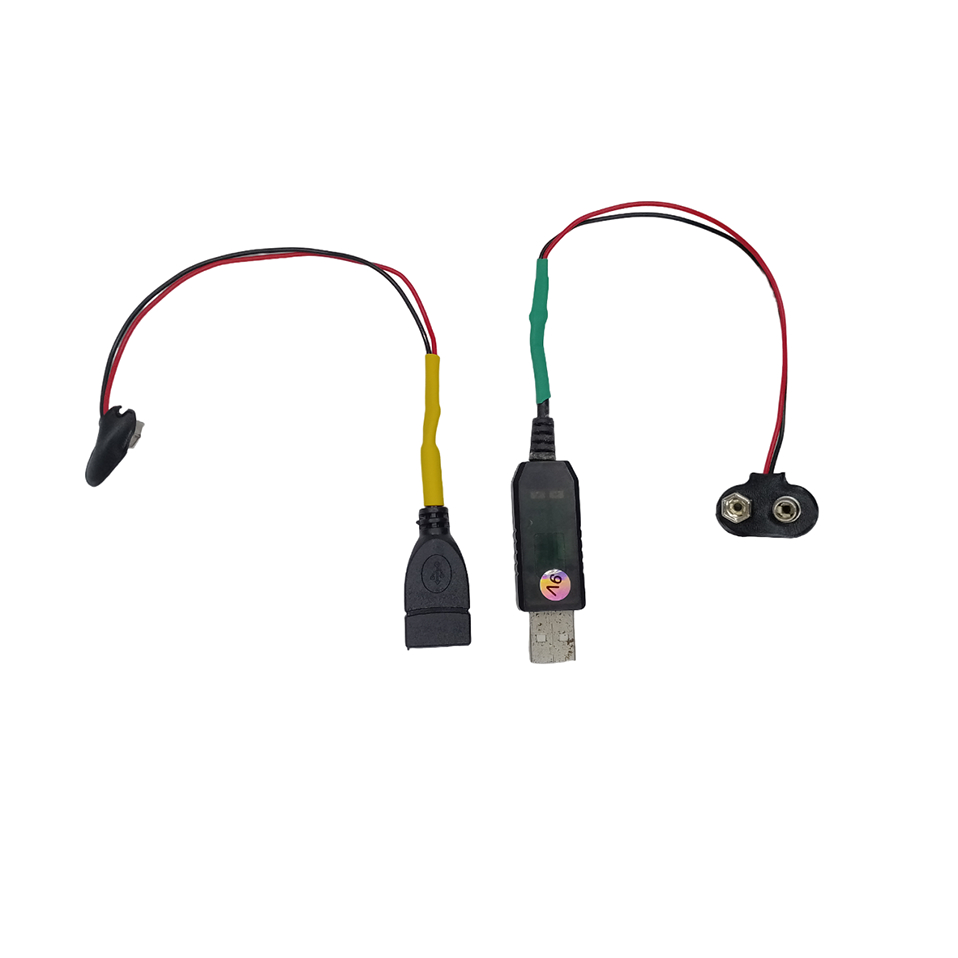 DIY 9V BATTERY CONNECTOR to 9V USB MALE/ 5V USB FEMALE (1-PC per ORDER ...