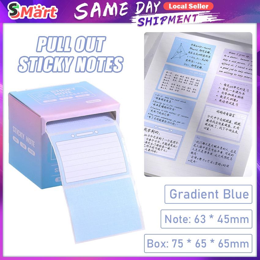 256pcs/box Sticky Notes Pull-out Self-Adhesive Index Labels Tabs Memo ...