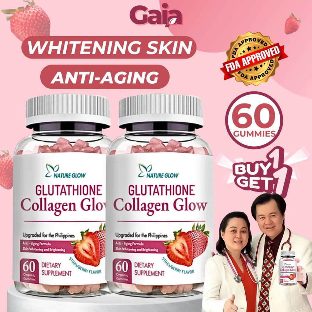 60PCS NATURE GLOW Glutathione Collagen Glow Anti-Aging Whitening Skin ...