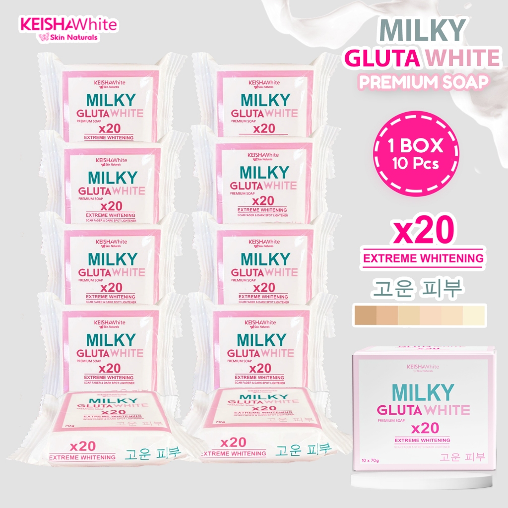 [10 PIECES] MILKY GLUTA WHITE PREMIUM SOAP X20 EXTREME WHITENING BY ...