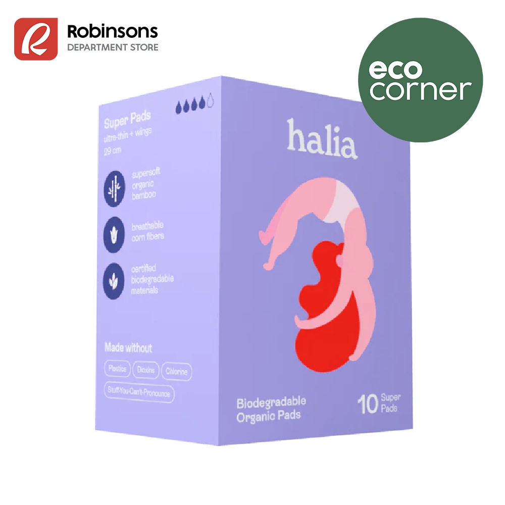 Halia Super Biodegradable Pads 10s | Shopee Philippines