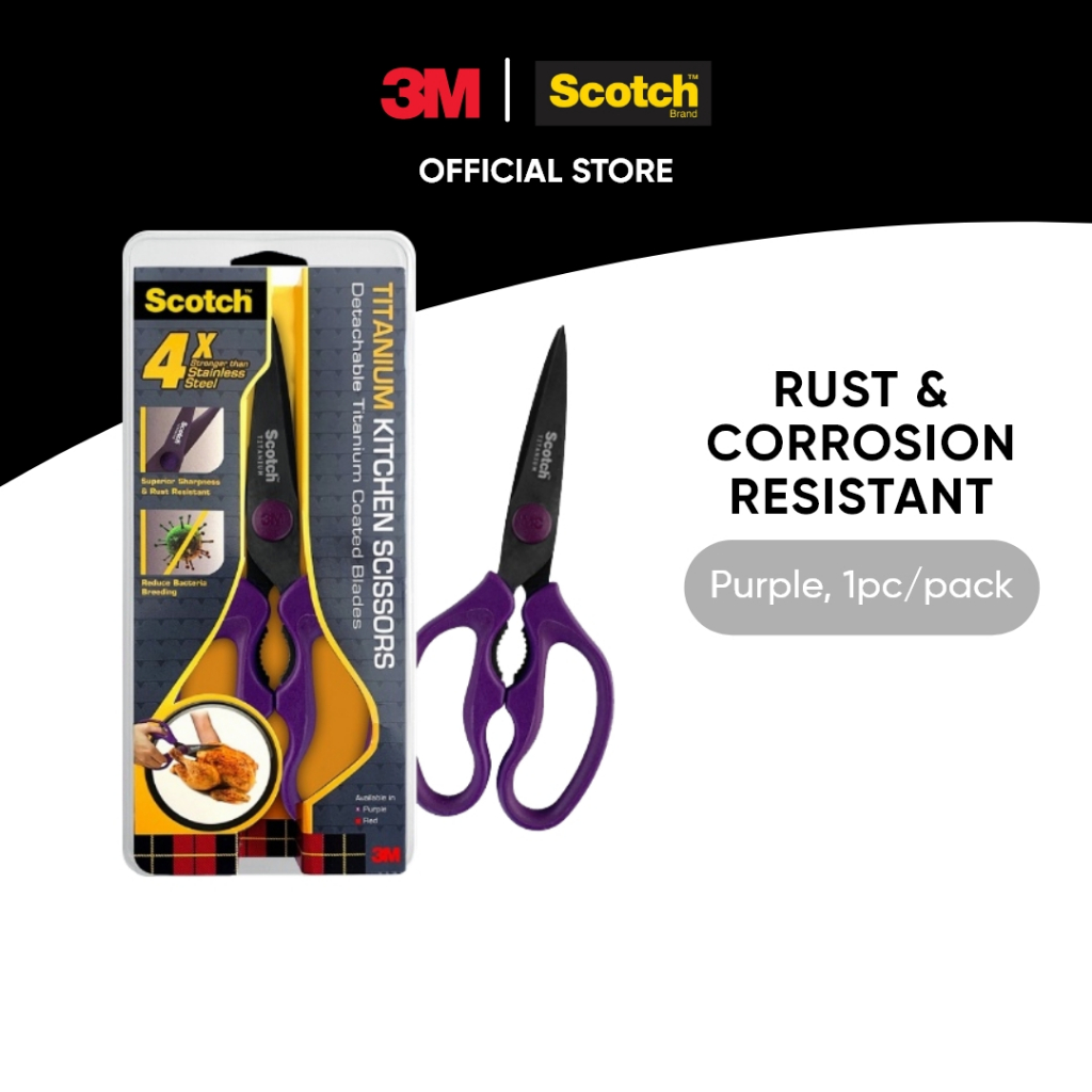 3M™ Scotch™ Titanium Kitchen Scissors Purple, Rust & Corrosion ...