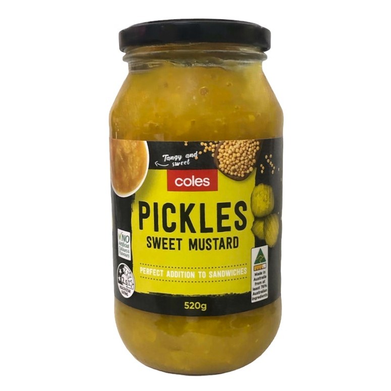 Coles Sweet Mustard Pickles - Tangy & Sweet - From Australia (520g ...