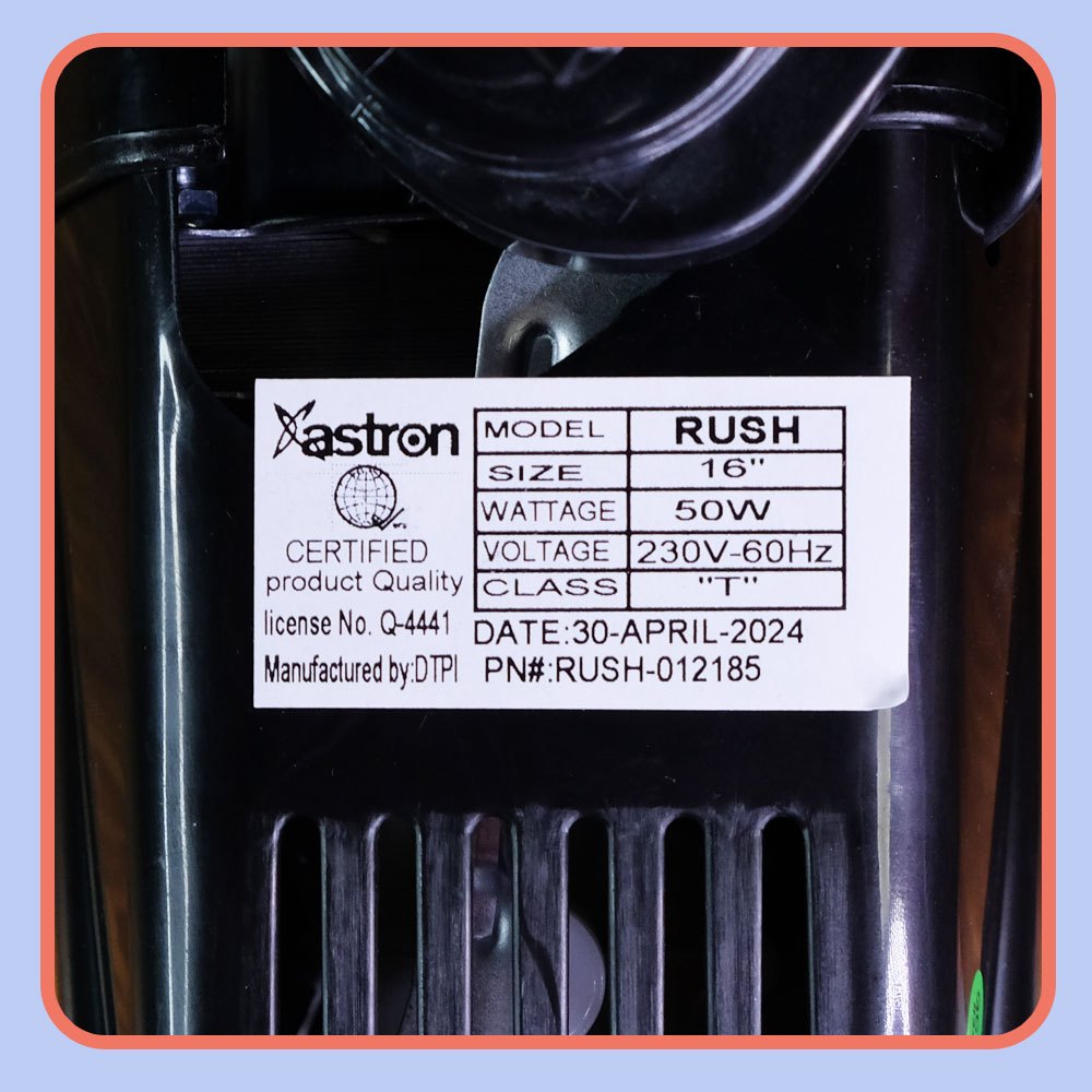 Astron RUSH Stand Fan 16" - Red | Powerful Cooling | Thermally ...