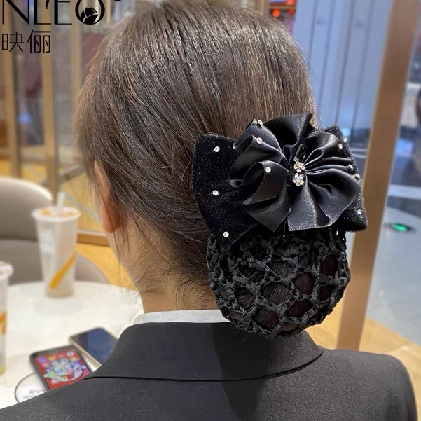 Hairnet Ribbon with Clip Clip Net Ribbon Hairnet Clip Office Clip Net ...