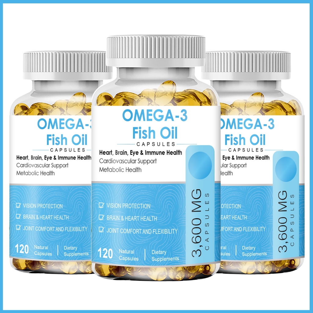Omilay Omega 3 Fish Oil Softgels Rich DHA and EPA Fish Oil Capsules Strengthen Brain Supplements ...