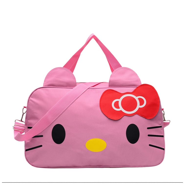 Hello kitty Cartoon Cute Large Capacity Bag Shoulder Portable Duffel ...