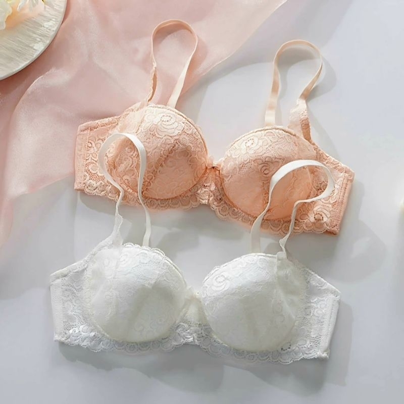 Nanoshop Contrast Lace Bras Push up Comfy and Breathable Fabric ...