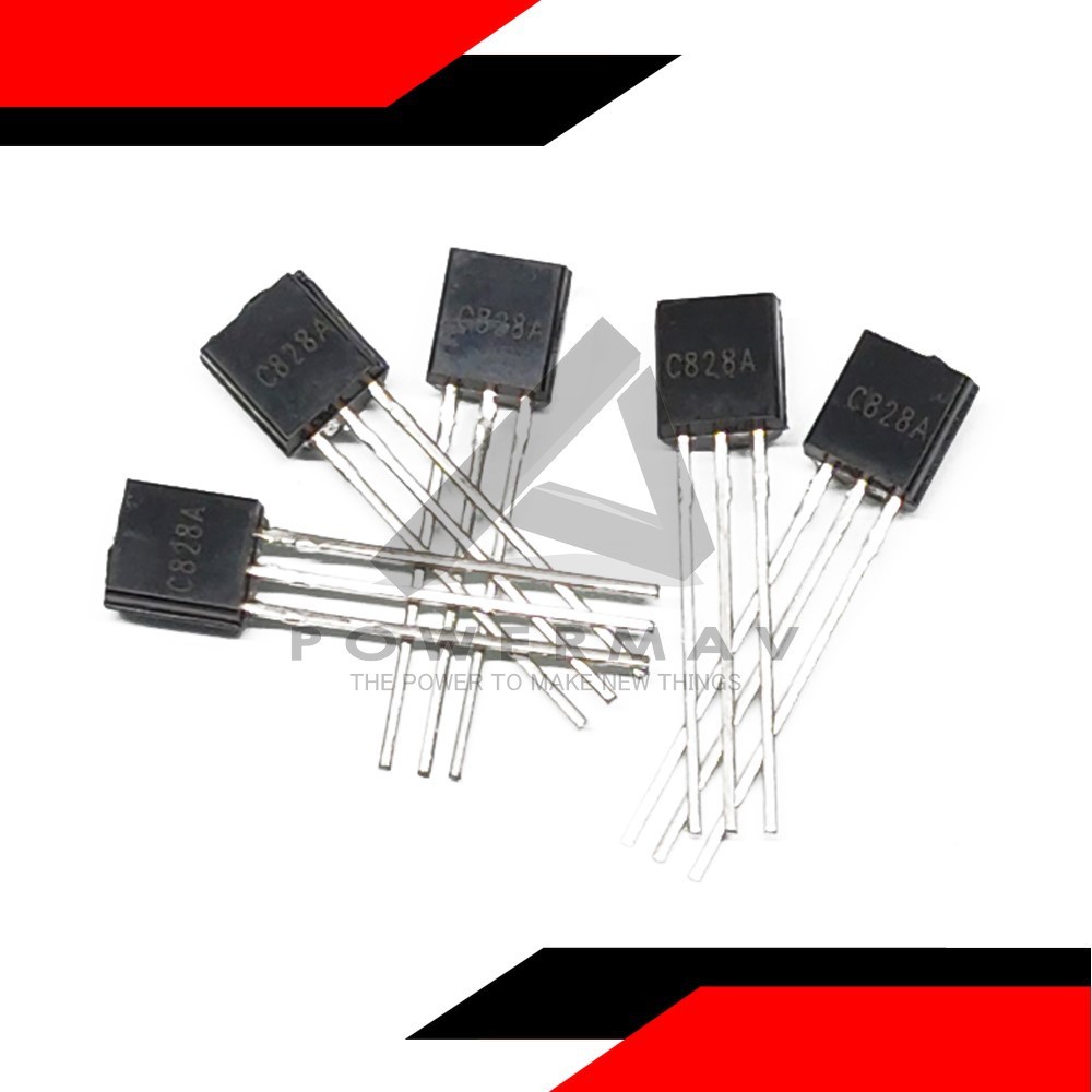 5pcs C828 transistor TO-92 NPN100mA 25V 30V 7V 400 miliWatt 220 MHz ...