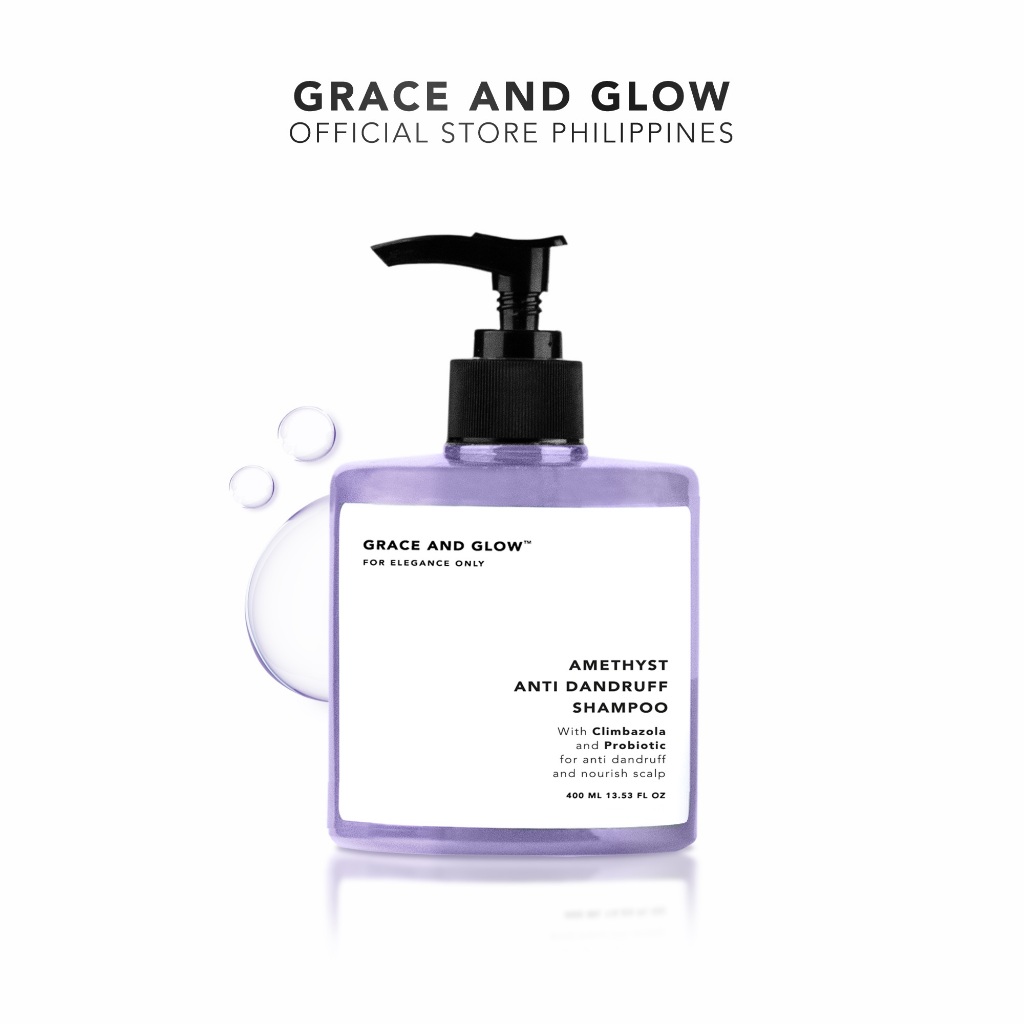 Grace and Glow Amethyst Shampoo For Anti Dandruff Nourish Scalp with Climbazole + Probiotic ...