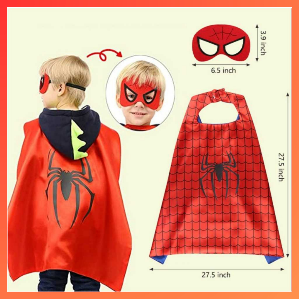 COD Kids 2-8Y Mask+Cape Costume Set Superhero Cosplay Spiderman Batman ...