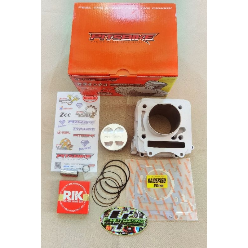 Cylinder Block Kit Raider 150 Ceramic 62mm 66mm and 68mm Forged Piston ...