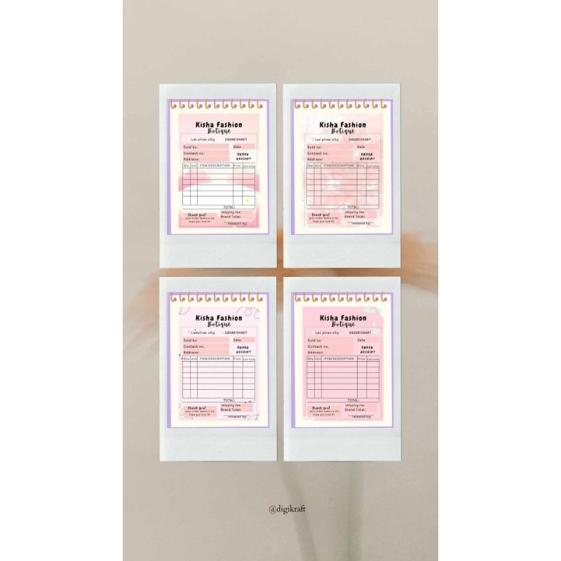 Personalized | Customized Receipt | 4x6 | Non carbonized | Shopee ...