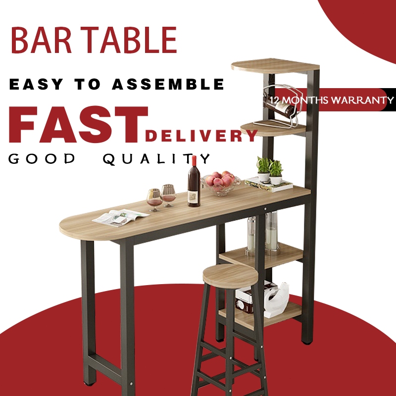 Bar table storage rack integrated high table living room partition ...