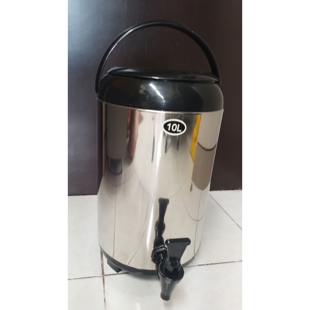 10 LITERS Milk Tea Barrel Thermos Bucket Stainless Steel Water Jug ...